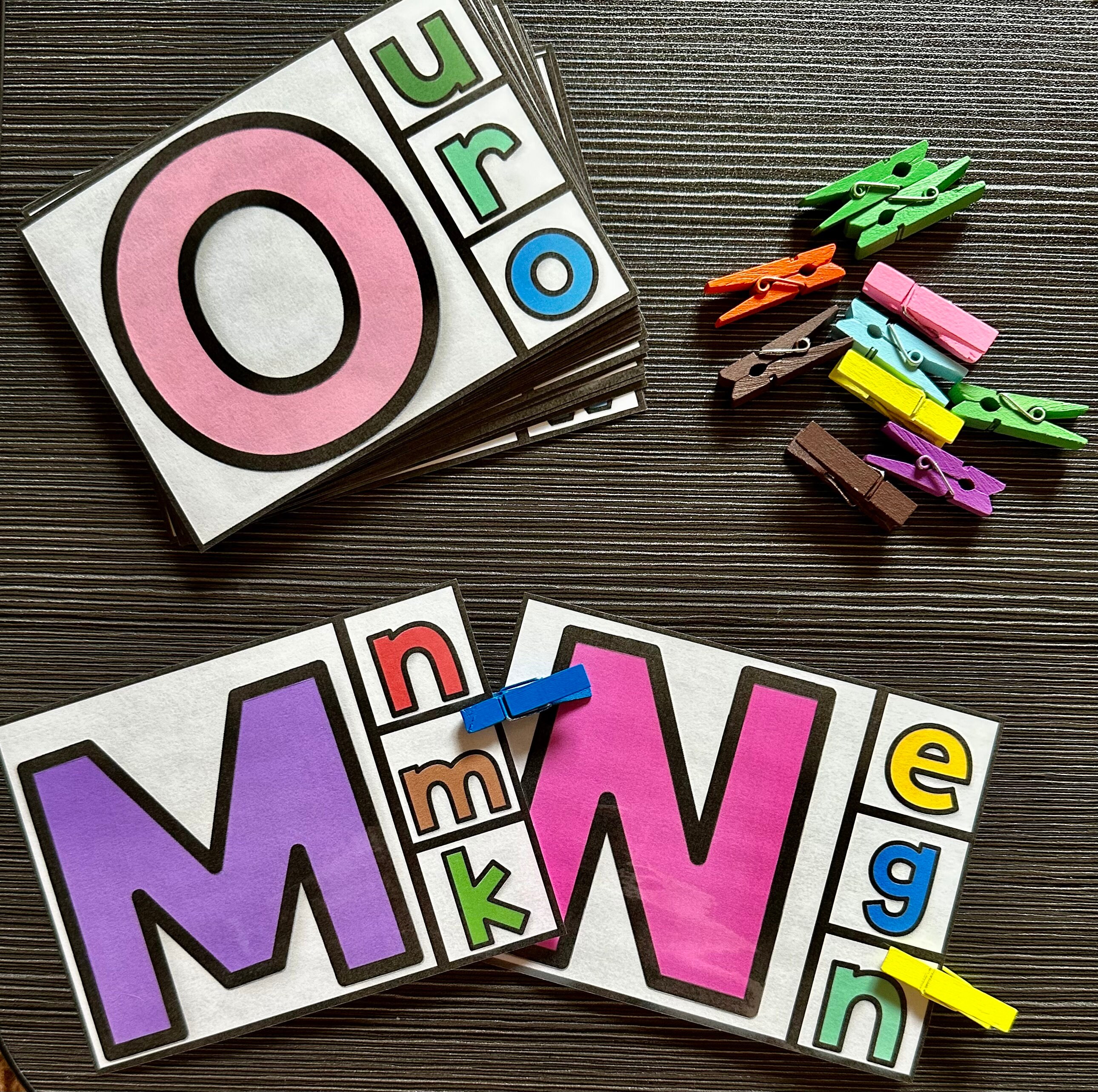 Uppercase to Lowercase Letter Matching Printable Clip Cards - Etsy