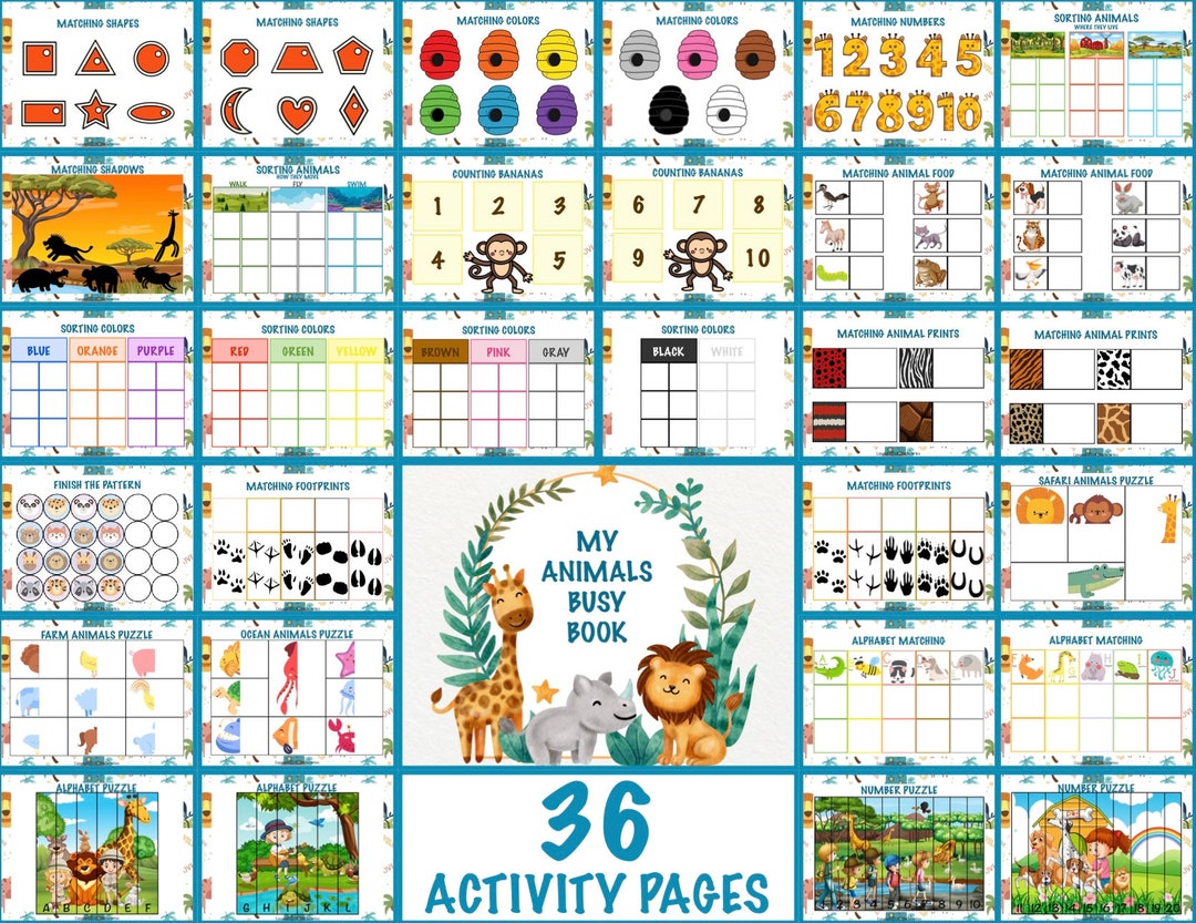 Animals Learning Busy Book - Etsy