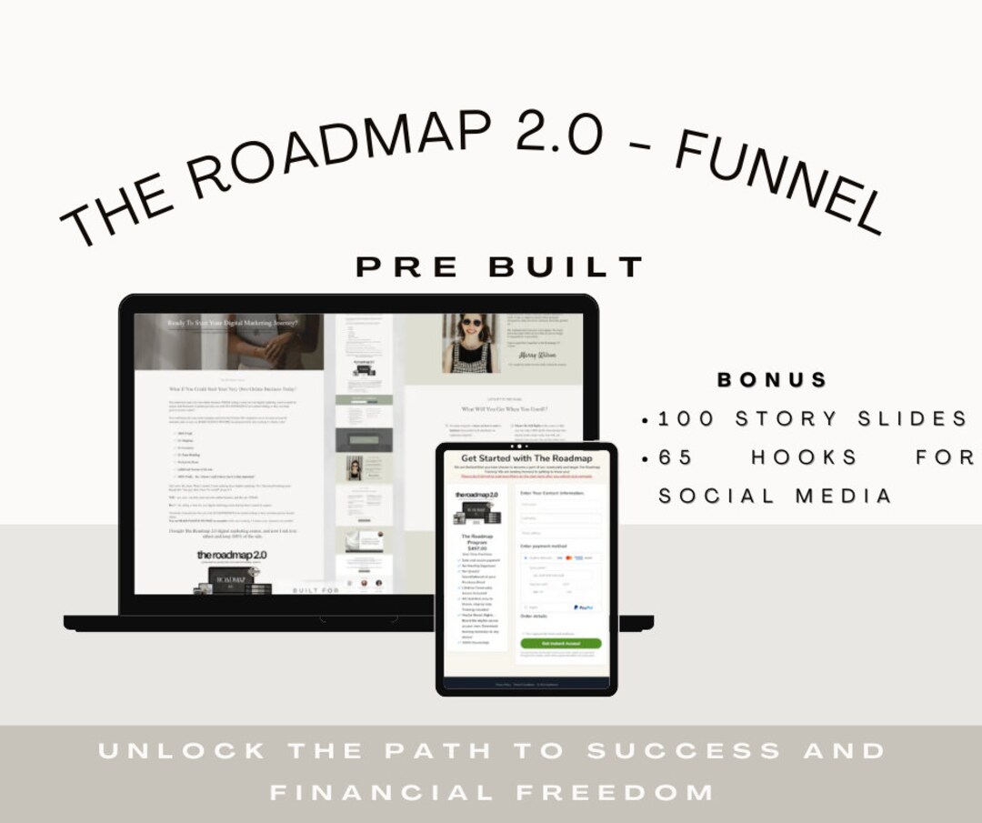 The Roadmap 3 Funnel Website. Done for You Systeme.io 1-click BONUS 100 ...