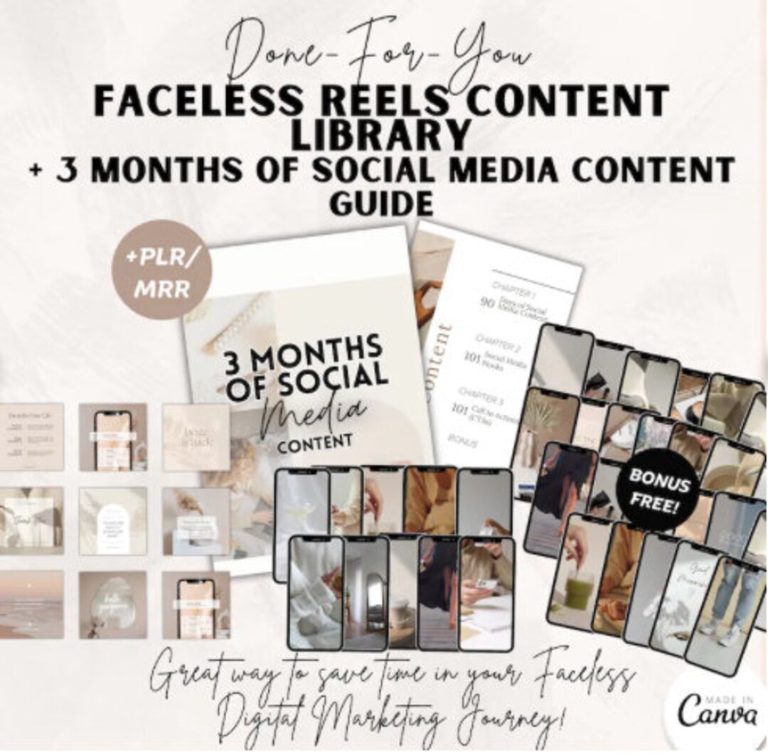 FACELESS Instagram and Social Media VIDEOS TEMPLATE for Reel Production ...