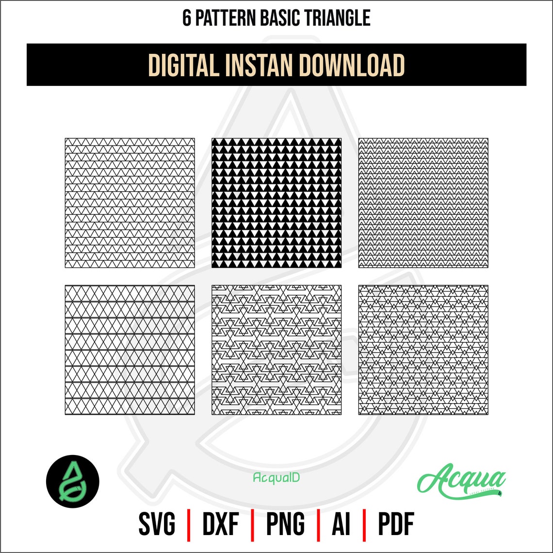 6 Pattern Basic Triangle SVG AI DXF Etc - Etsy