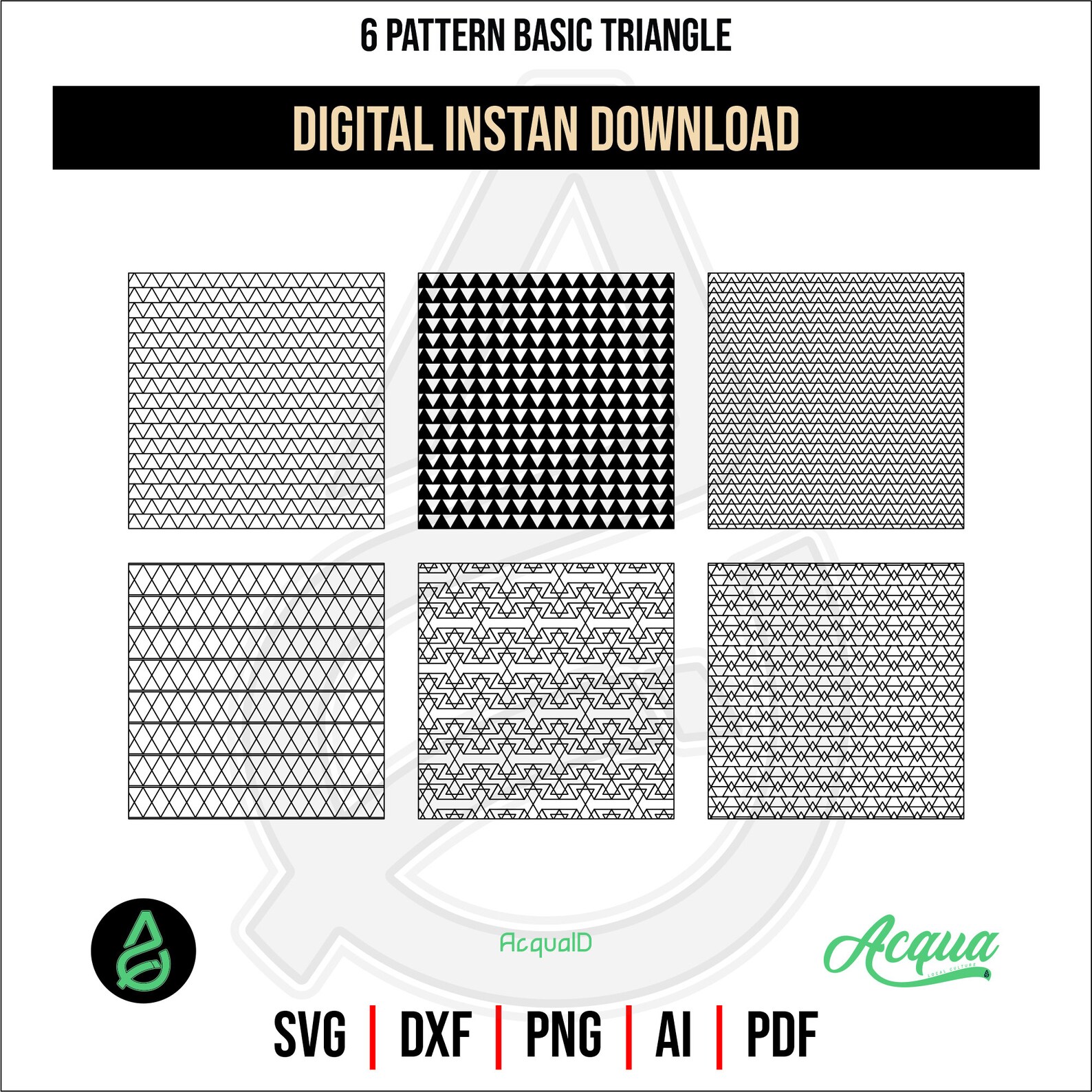 6 Pattern Basic Triangle SVG AI DXF Etc - Etsy