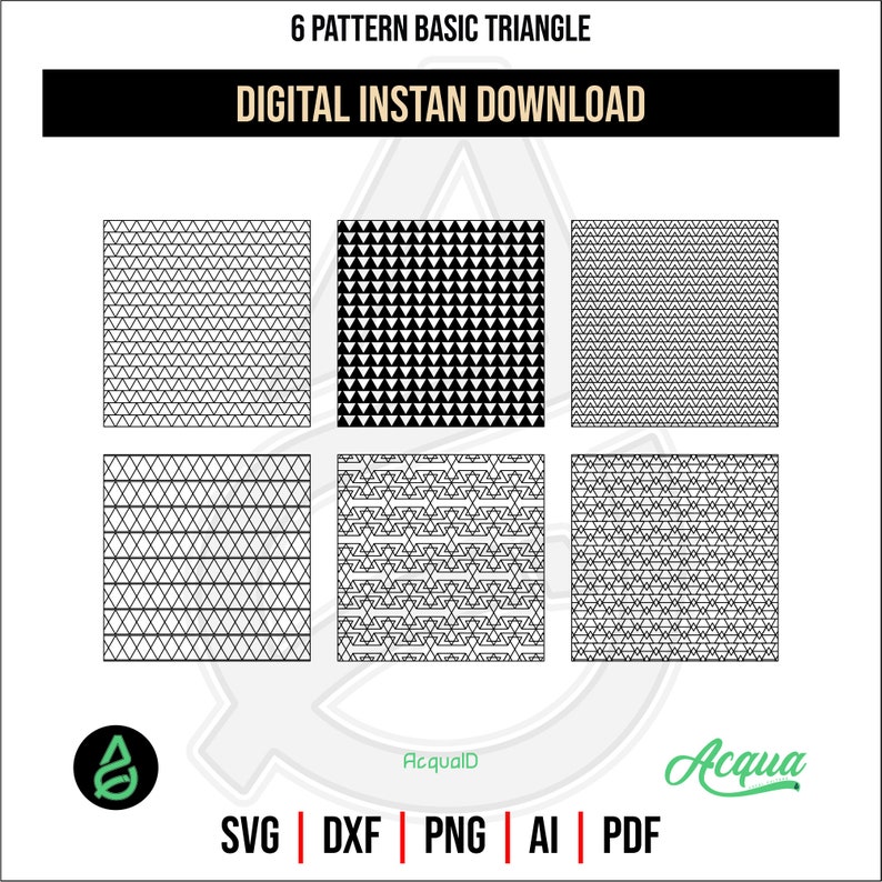6 Pattern Basic Triangle | SVG | AI | DXF | Etc - Etsy