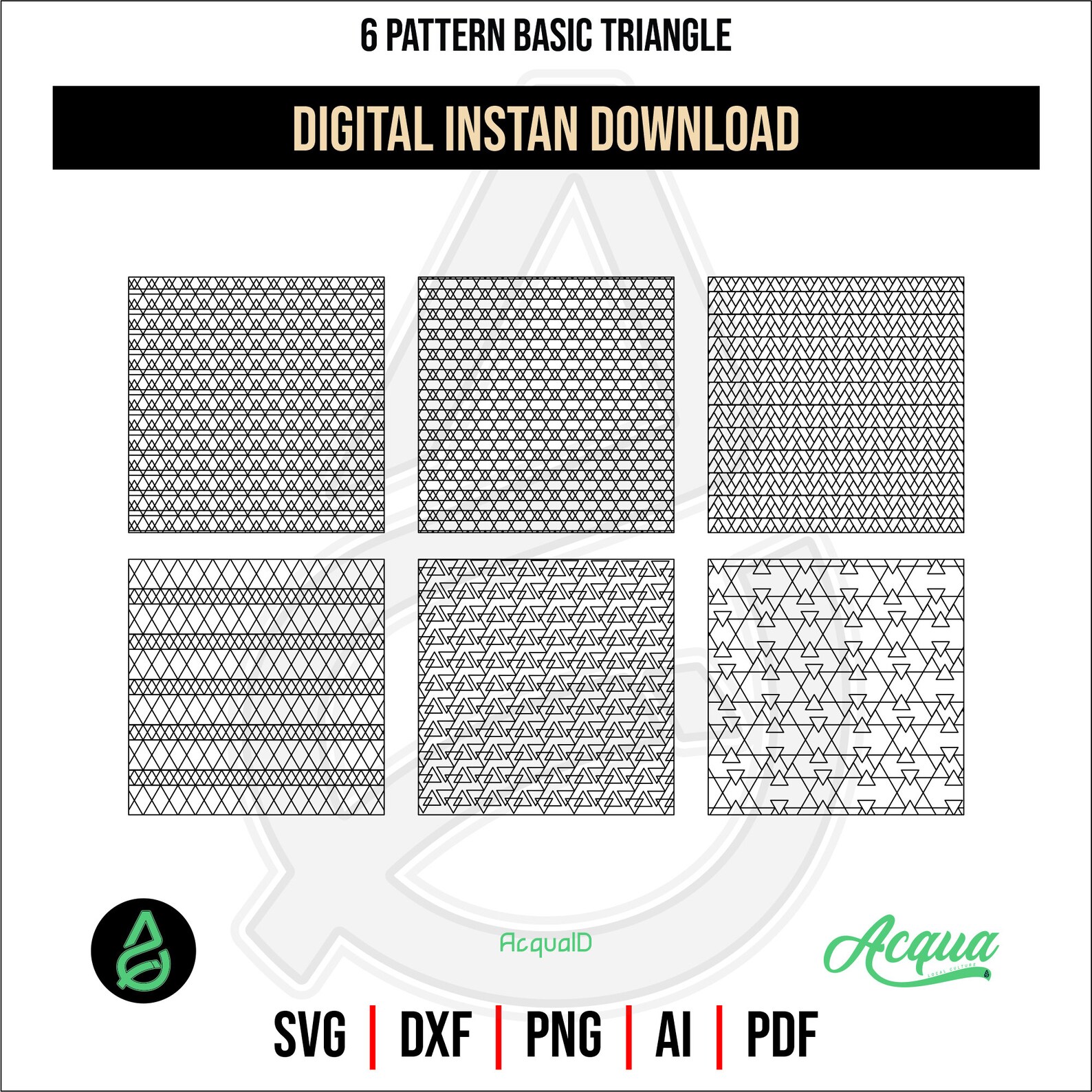 6 Pattern Basic Triangle | SVG | AI | DXF | Etc - Etsy