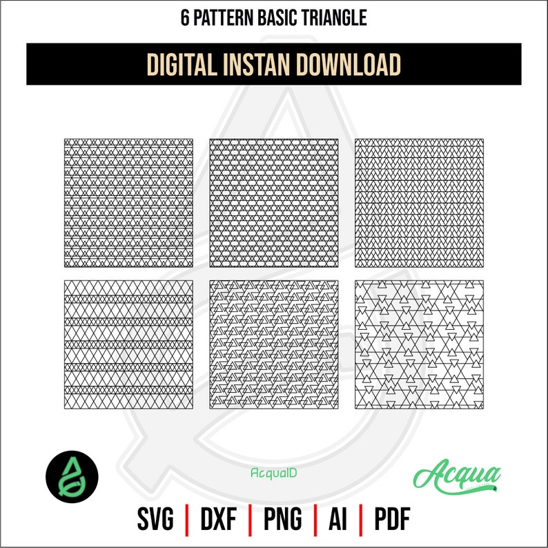 6 Pattern Basic Triangle | SVG | AI | DXF | Etc - Etsy