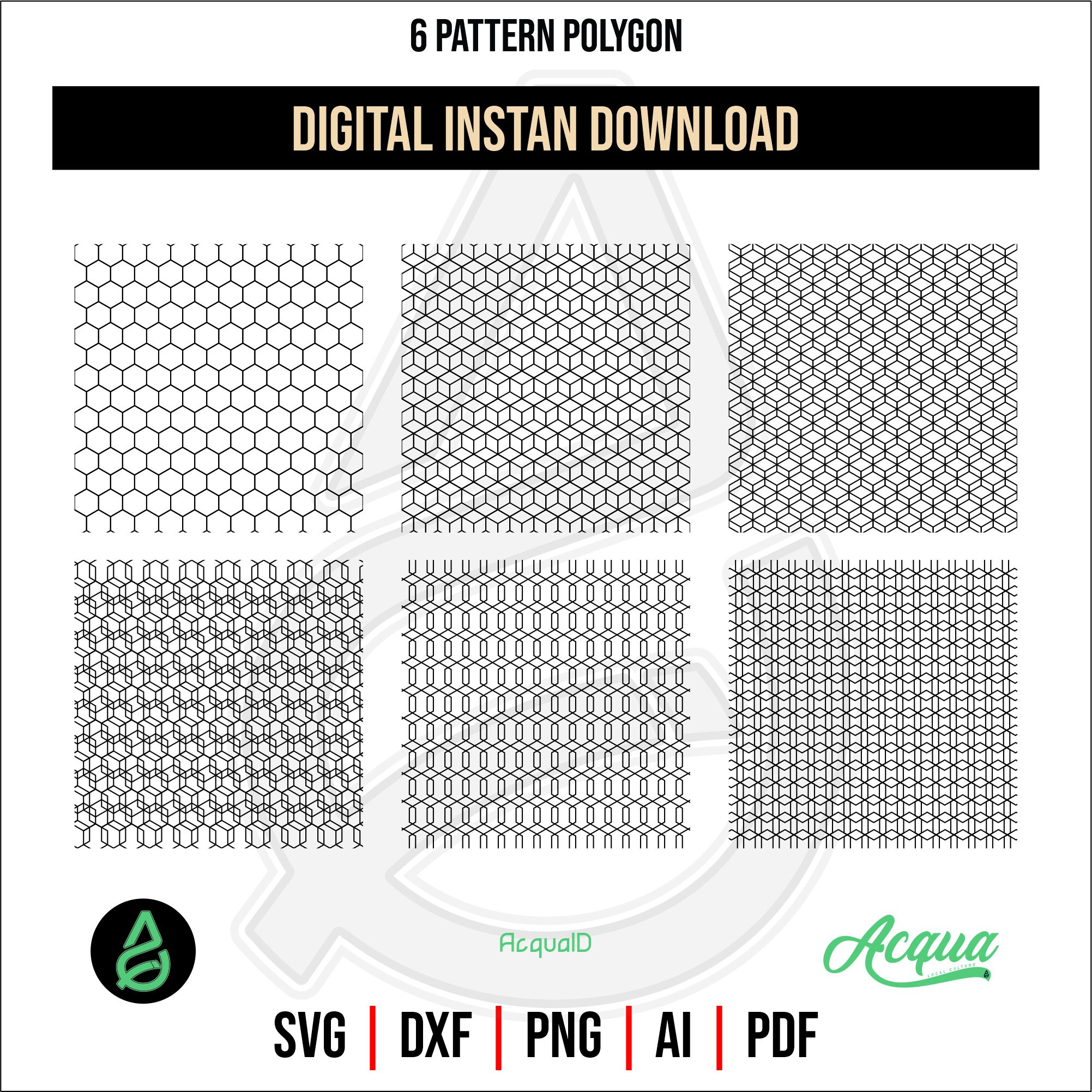 Polygon Pattern, SVG, AI, DXF, Etc. - Etsy