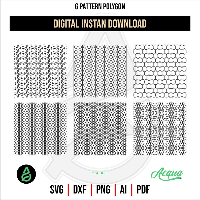 6 Polygon Pattern, SVG, AI, DXF, Etc. - Etsy