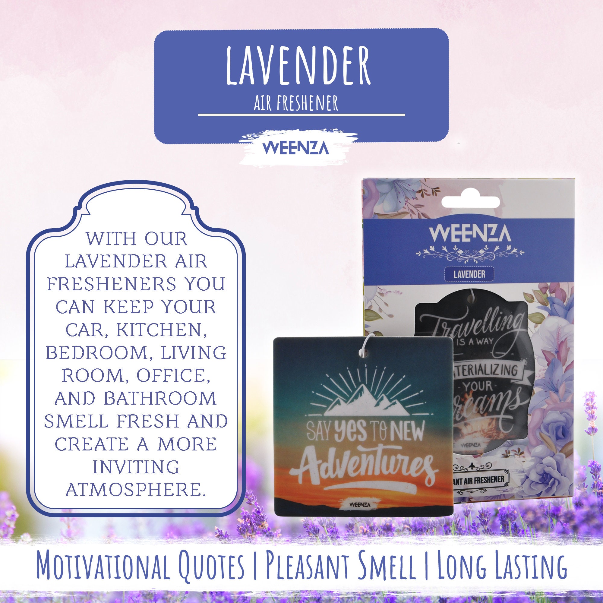 WEENZA Lavender Air Freshener | Long Lasting Car Mirror Hanging Air ...