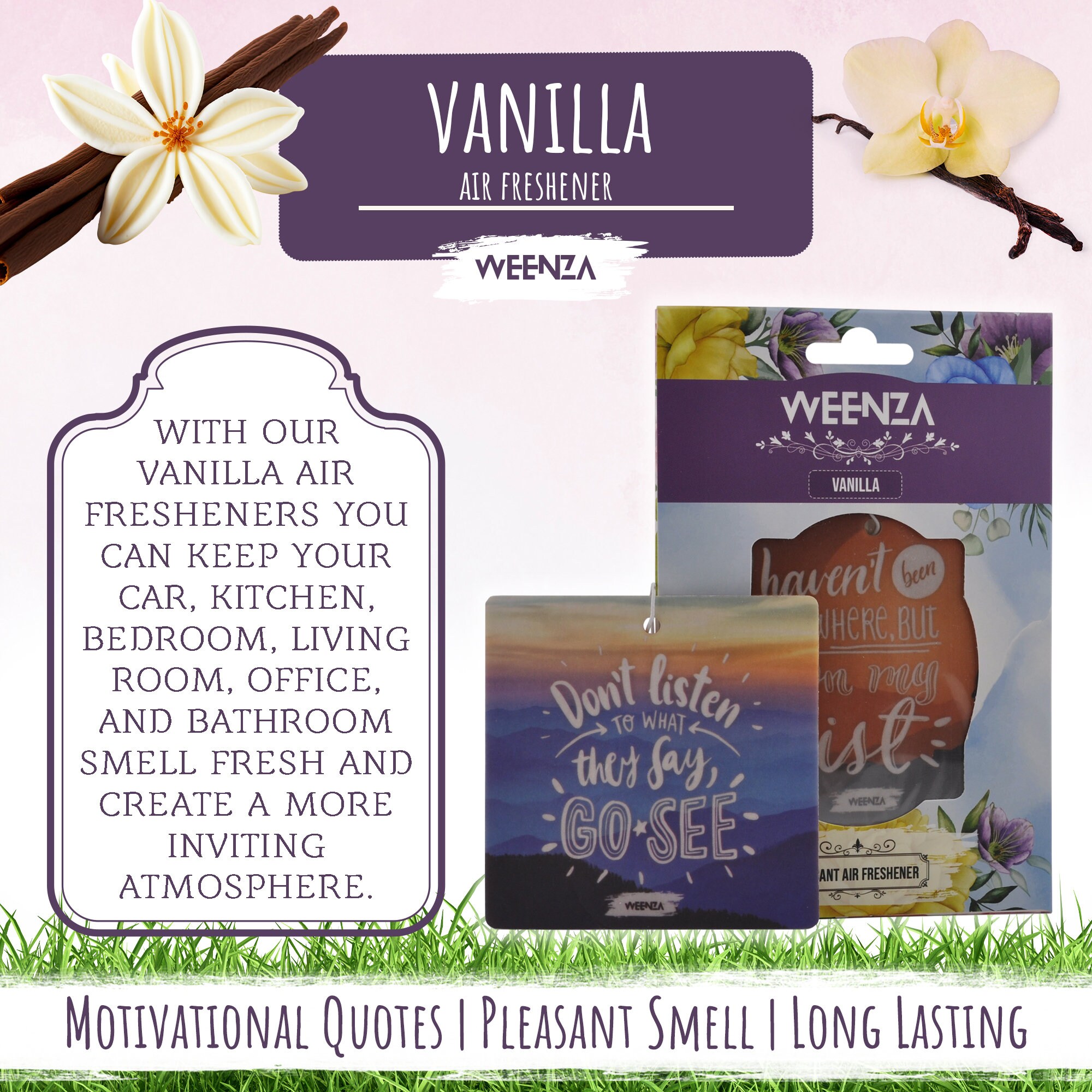WEENZA Vanilla Air Freshener | Long Lasting Car Mirror Hanging Air ...