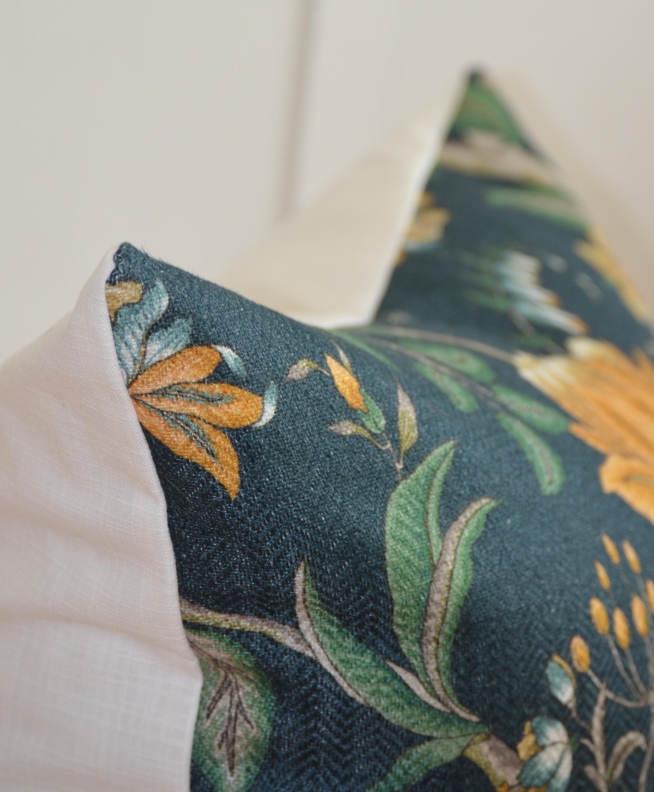Midnight Blue Floral Pillow Cover - Etsy