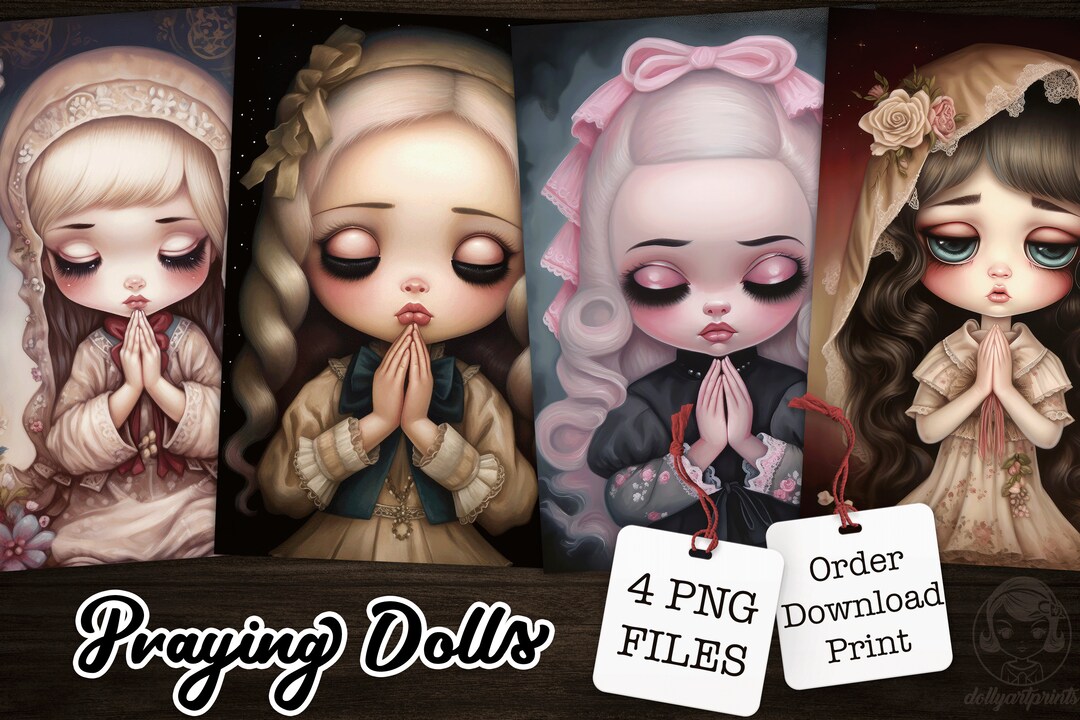 Praying Dolls, 4 PNG Files, Digital Art, Blythe Dolls, Praying ...