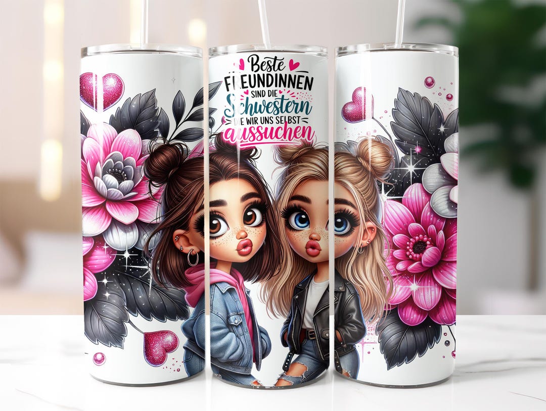 Girlfriends Friendship German Design Seamless 20oz Skinny Tumbler Wrap ...