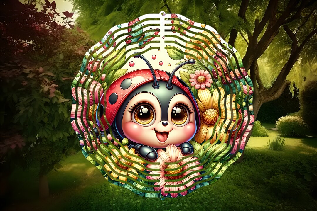 Ladybug Wind Spinner Wrap Sublimation Design Digital Art Download Print ...