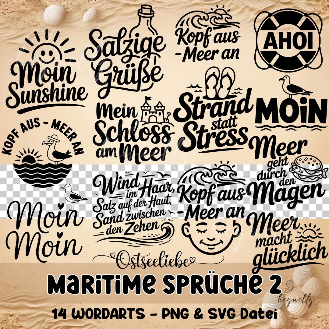 Maritime Sayings Baltic Sea 14 PNG SVG Wordart Designs Digital Download ...