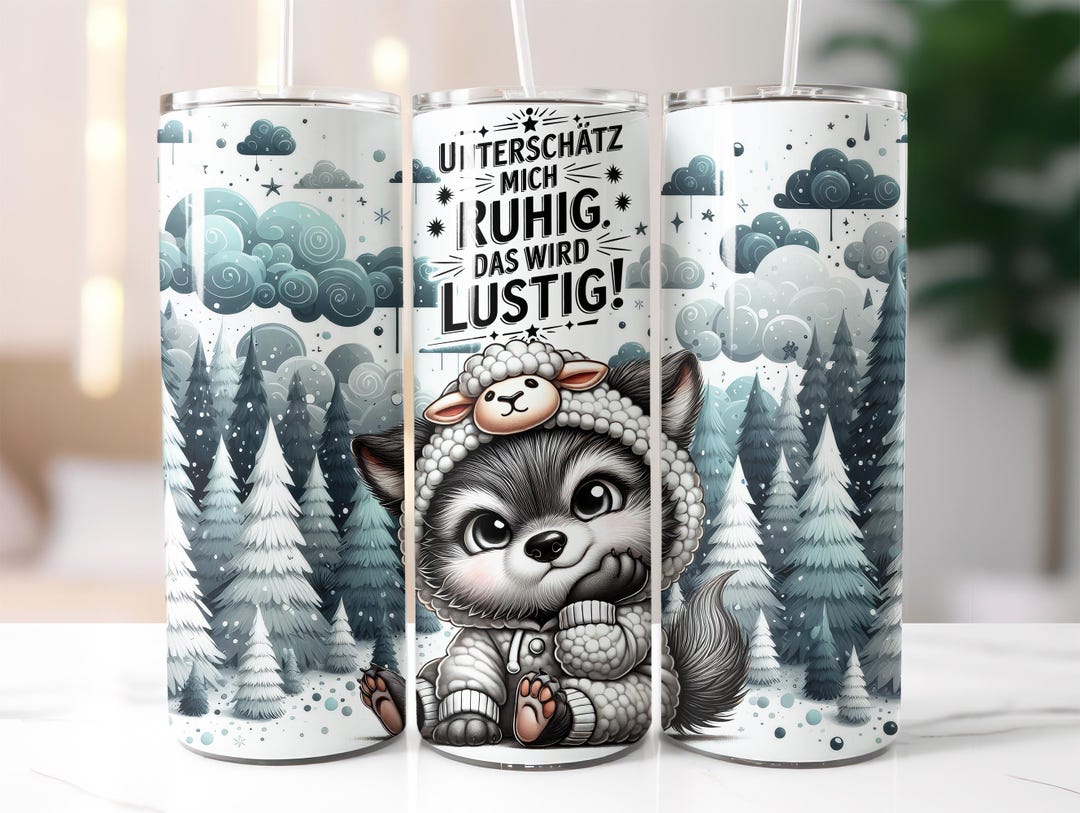 Wolf in Sheep's Clothing With Funny Saying German 20 Oz Skinny Tumbler ...
