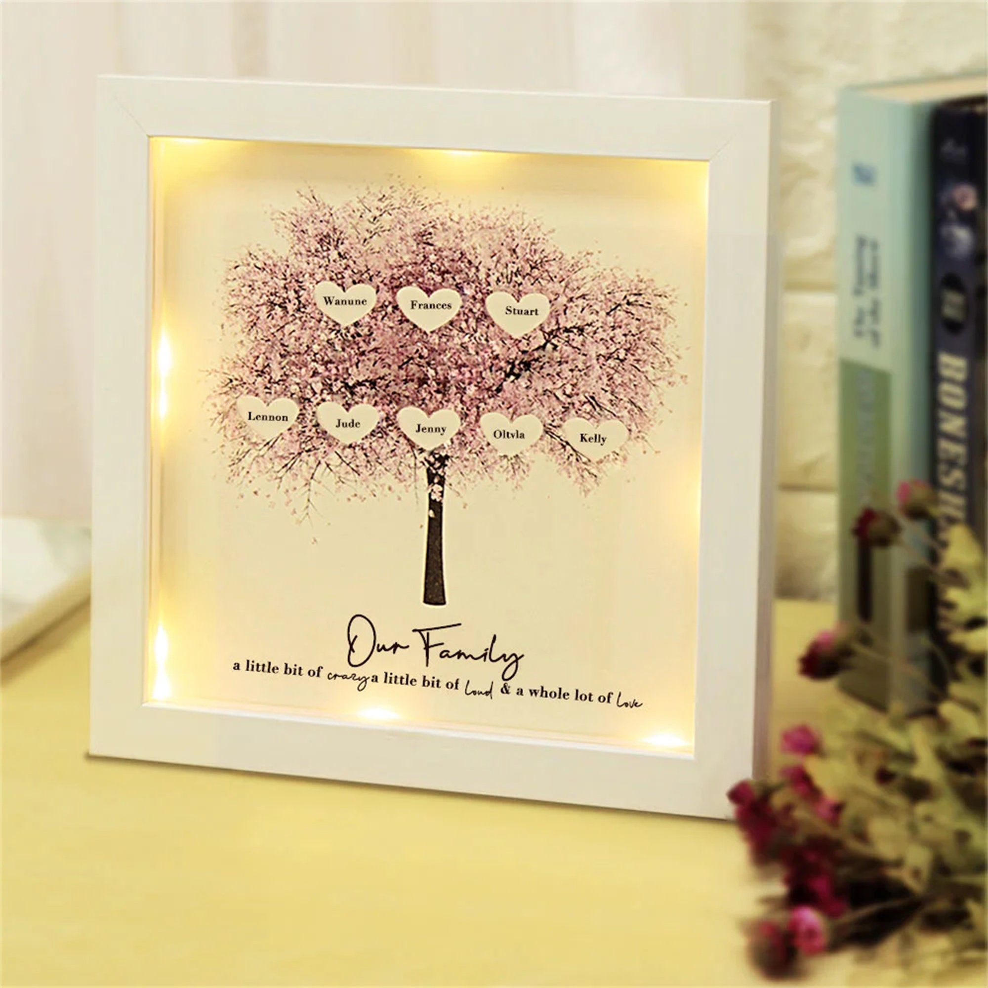 Custom 3-14 Names Family Tree Frame Family Tree LED Ligh - Etsy