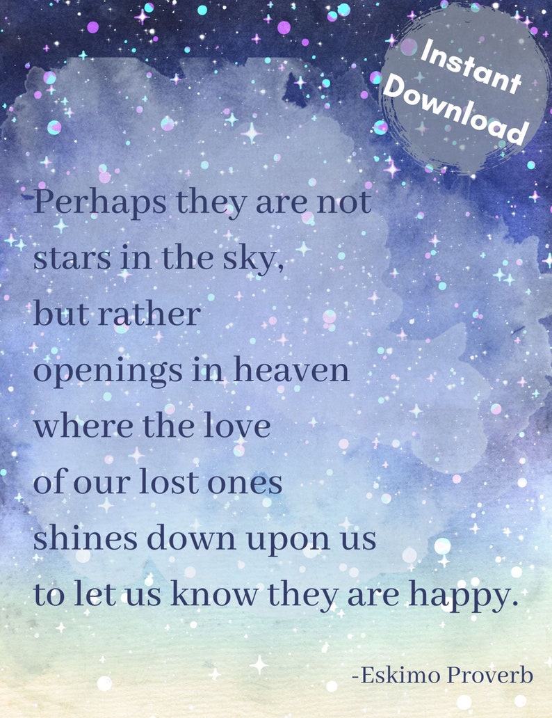 Perhaps They Are Not Stars in the Sky / Eskimo Proverb / Wall Art ...