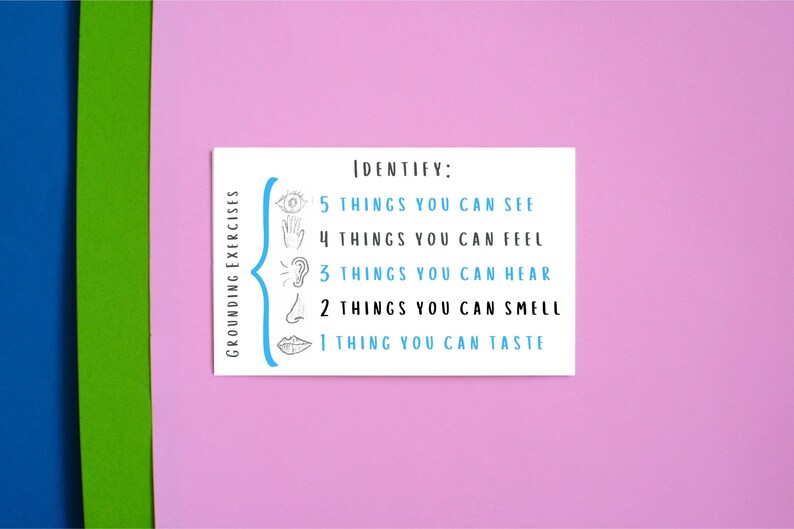 Anxiety Aid Sensory Grounding Exercise 1/4 Page Personal - Etsy