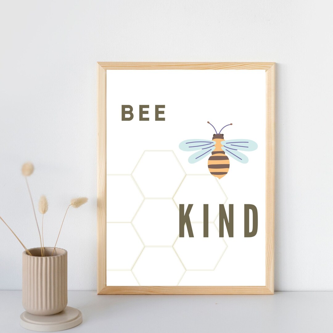 Bee Kind Inspirational Wall Art / Instant Download - Etsy