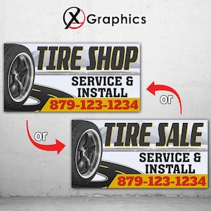 Tire Sale Tire Shop 13 Oz Heavy Duty Vinyl Banner Sign Metal Grommets ...