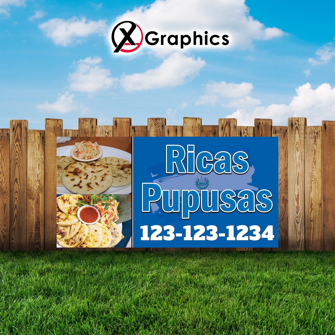 Pupusas Banner Ricas Pupusas 13 Oz Heavy Duty Vinyl Banner Sign With ...