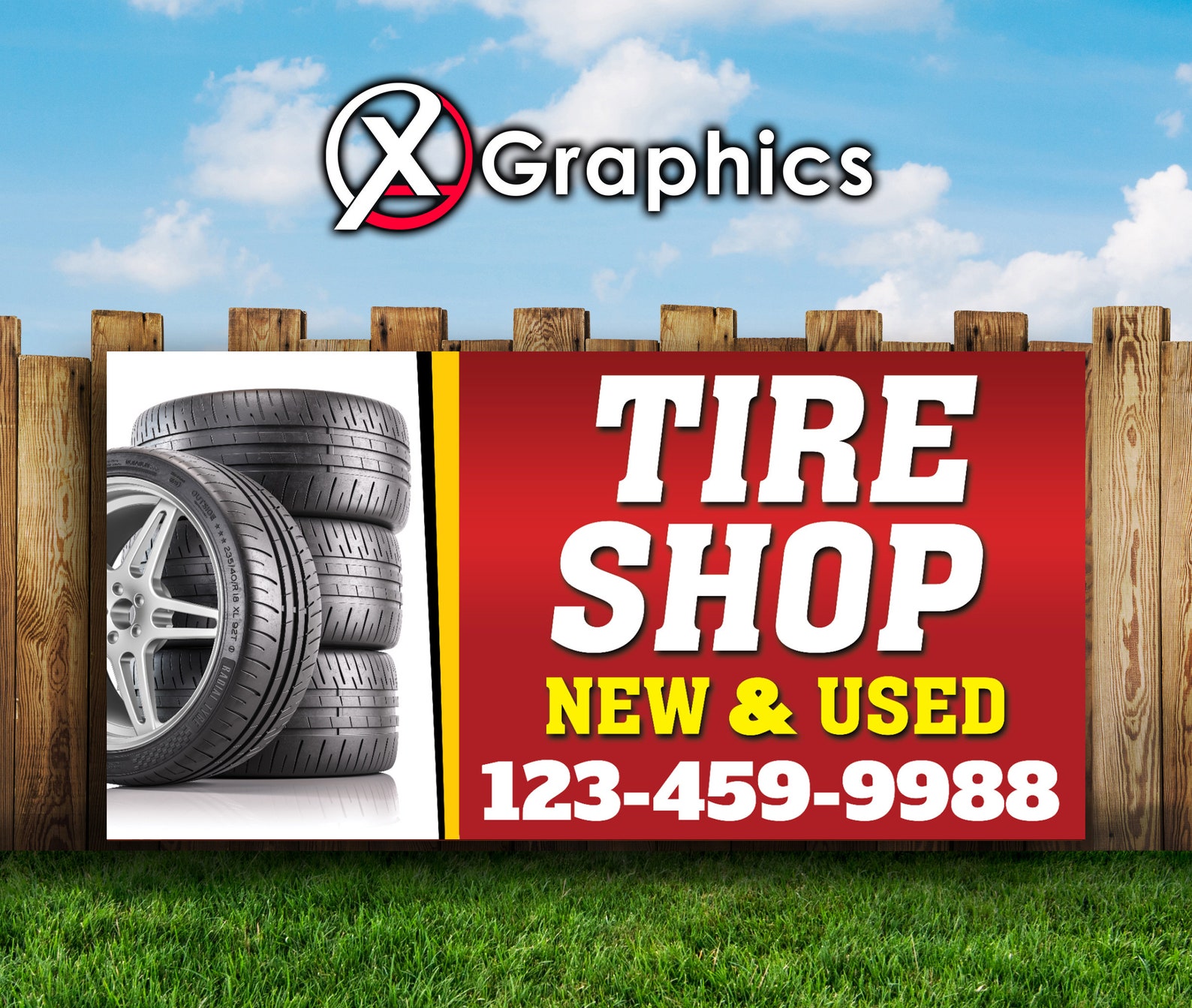 Tire Sale Tire Shop Service 13 Oz Heavy Duty Viny Banner Sign Metal ...