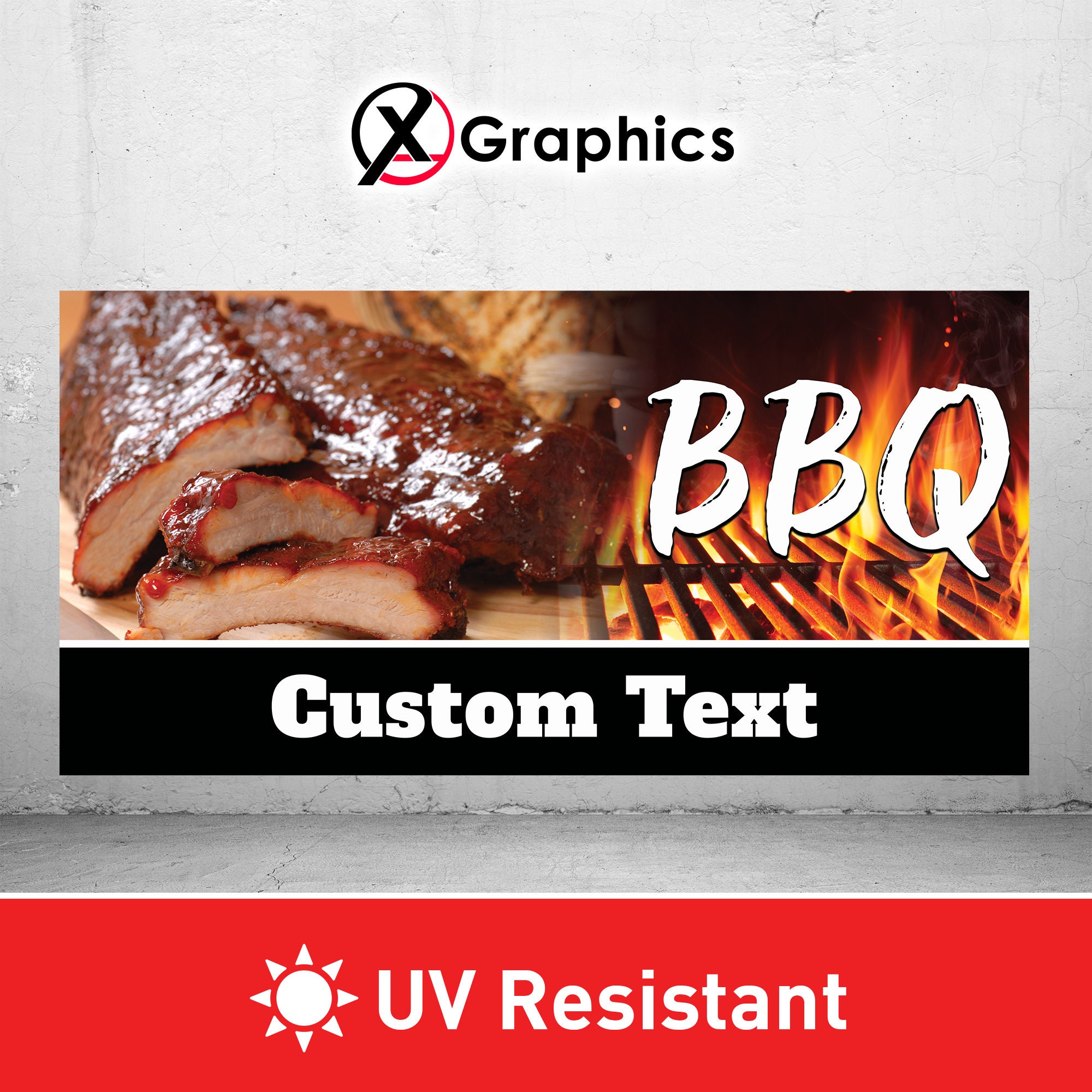 BBQ Banner Barbecue 13 Oz Heavy Duty Vinyl Banner Sign With Metal ...