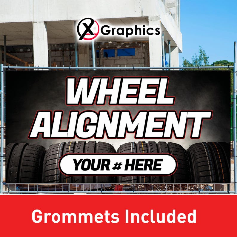 Wheel Alignment 13 Oz Heavy Duty Vinyl Banner Sign With Metal Grommets ...