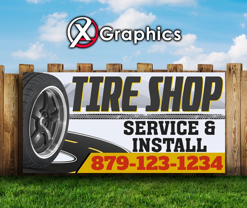 Tire Sale Tire Shop 13 Oz Heavy Duty Vinyl Banner Sign Metal Grommets ...