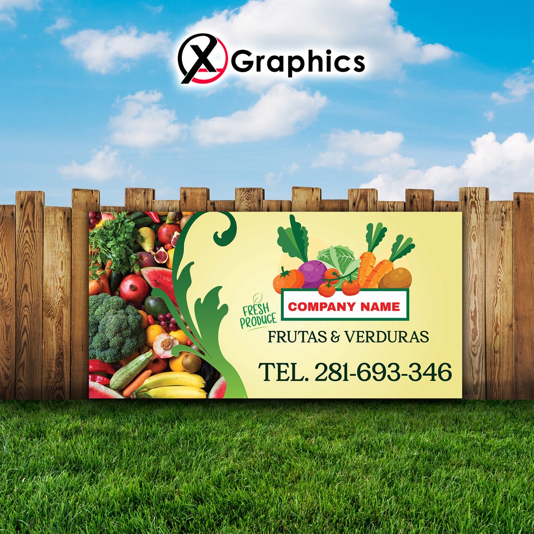 Produce Frutas Y Verduras 13 Oz Heavy Duty Vinyl Banner Sign With Metal ...