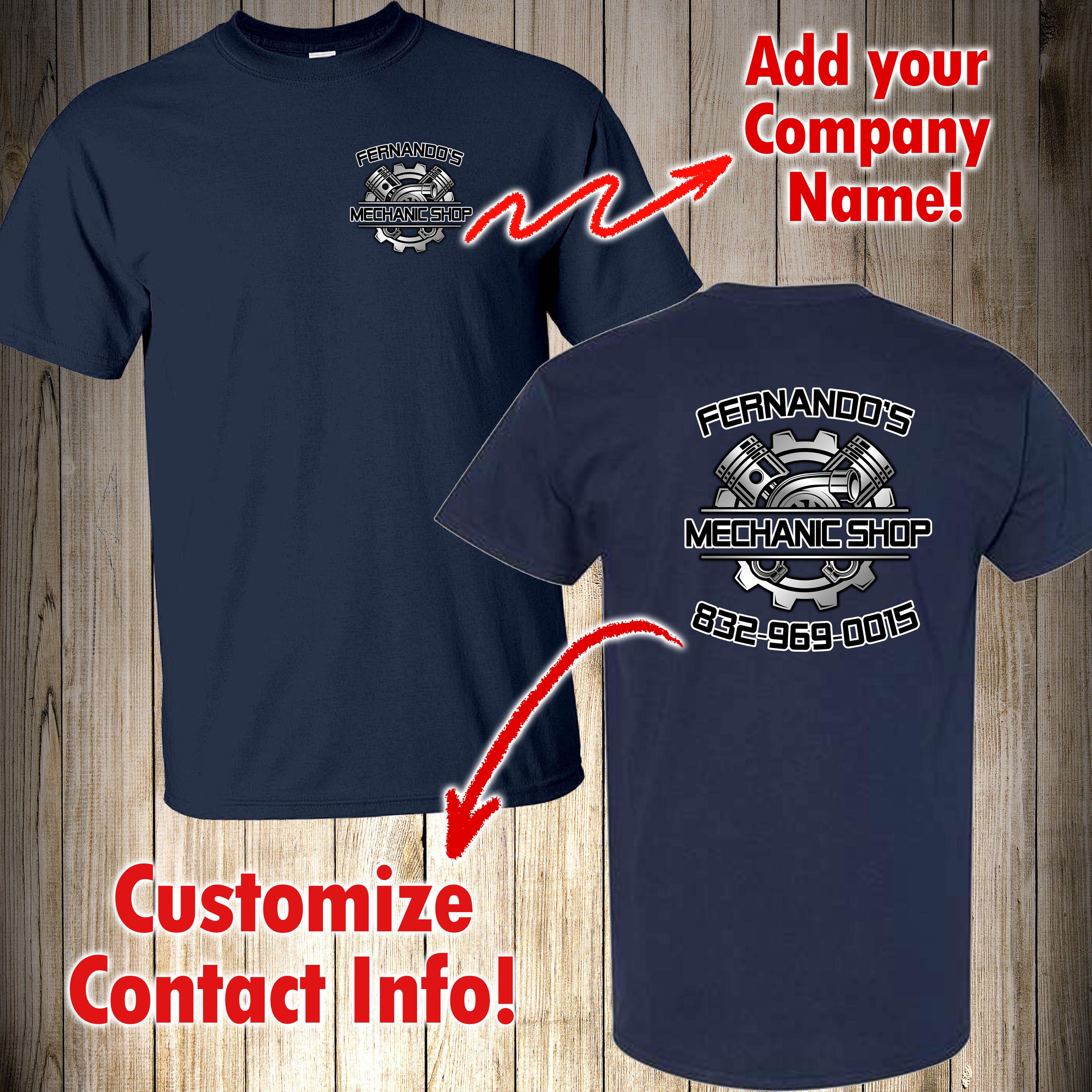 Customized Mechanic Shirt, Customized Mechanic Company Logo Shirt ...