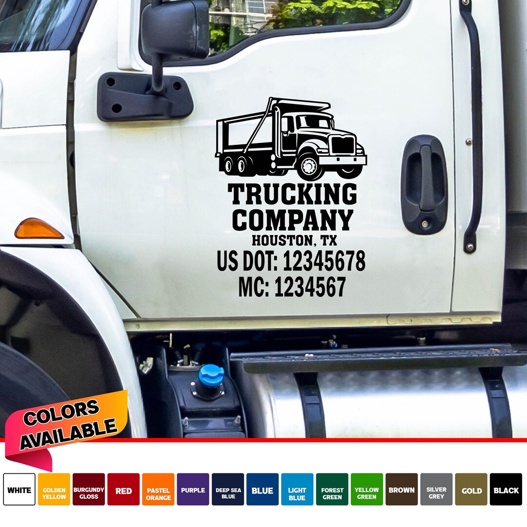 Truck Lettering Fully Customizable Trucking Decal Your Company Name or ...