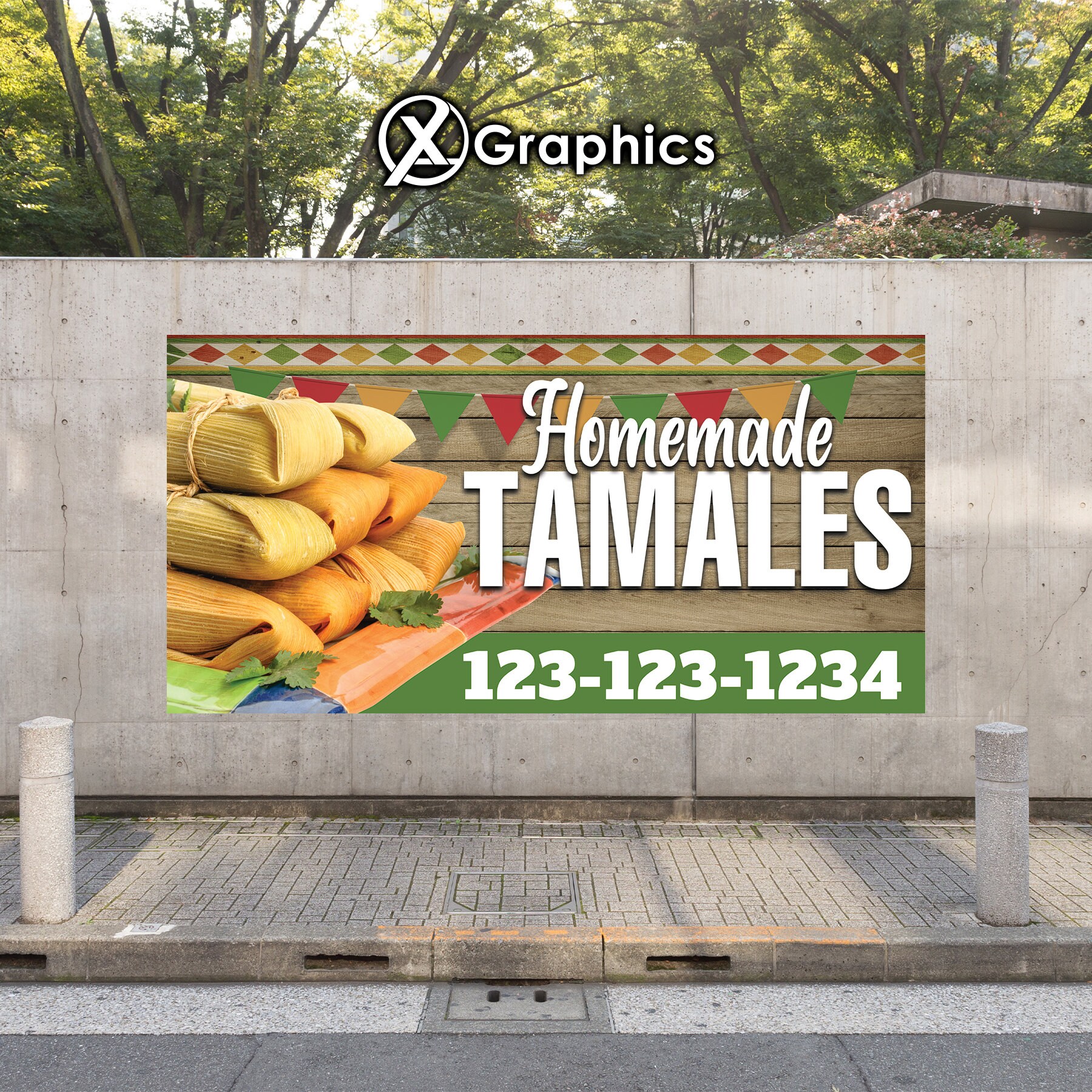 Fresh Tamales 13 Oz Heavy Duty Vinyl Banner Sign With Metal Grommets ...