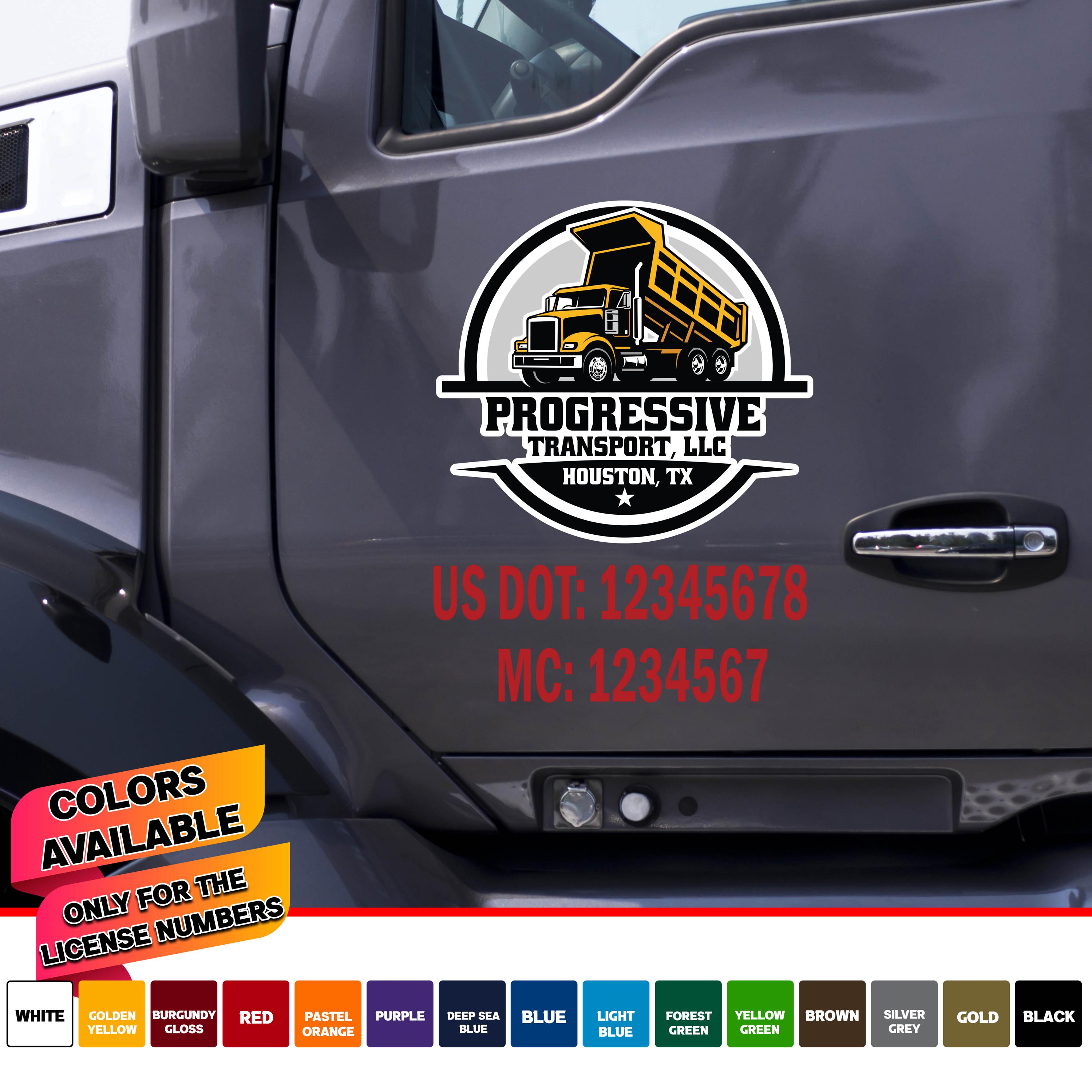 Truck Lettering Fully Customizable Trucking Decal Your Company Name or ...