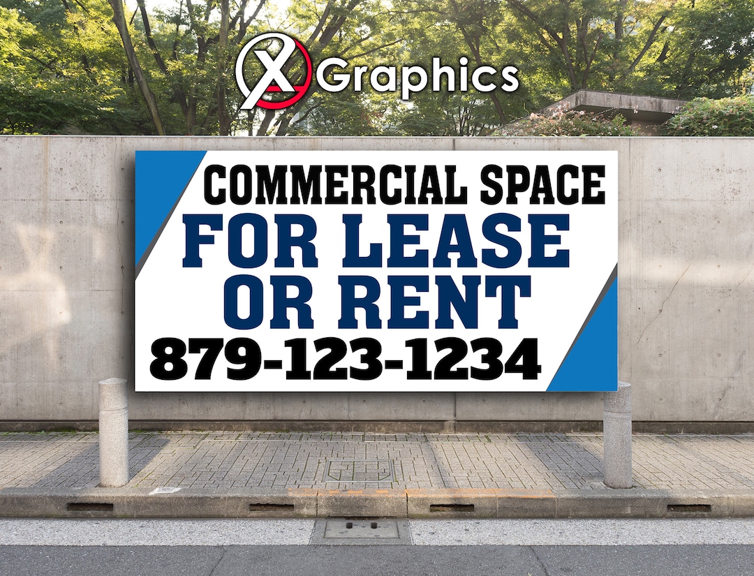 For Lease or Rent Sign Banner 13 Oz Heavy Duty Sign With Metal Grommets ...