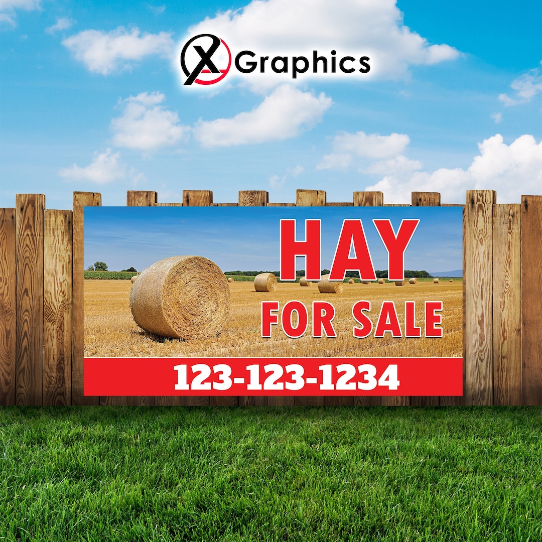 Hay for Sale 13 Oz Heavy Duty Vinyl Banner Sign With Metal Grommets ...