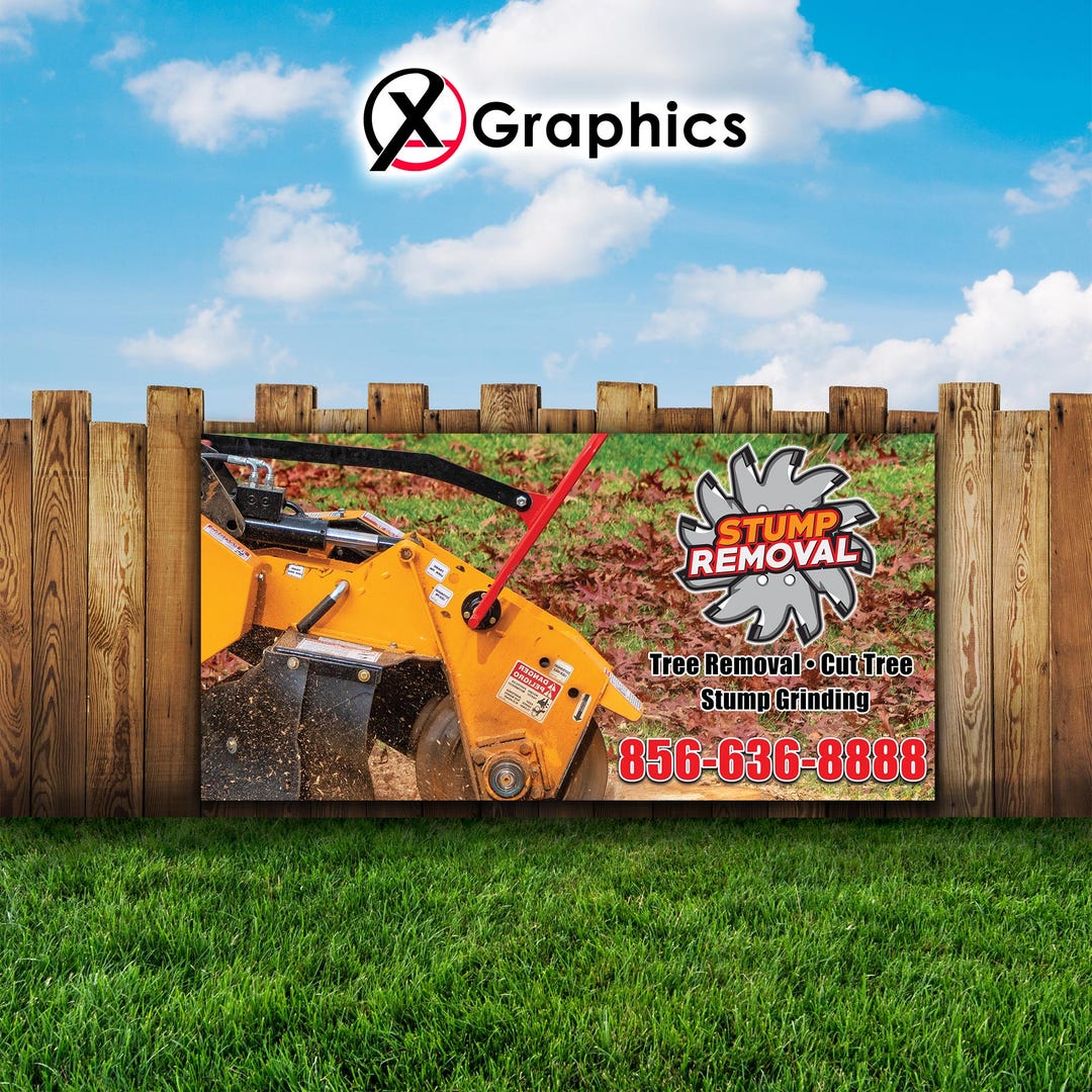 Stump Grinding 13 Oz Heavy Duty Vinyl Banner Sign With Metal Grommets ...