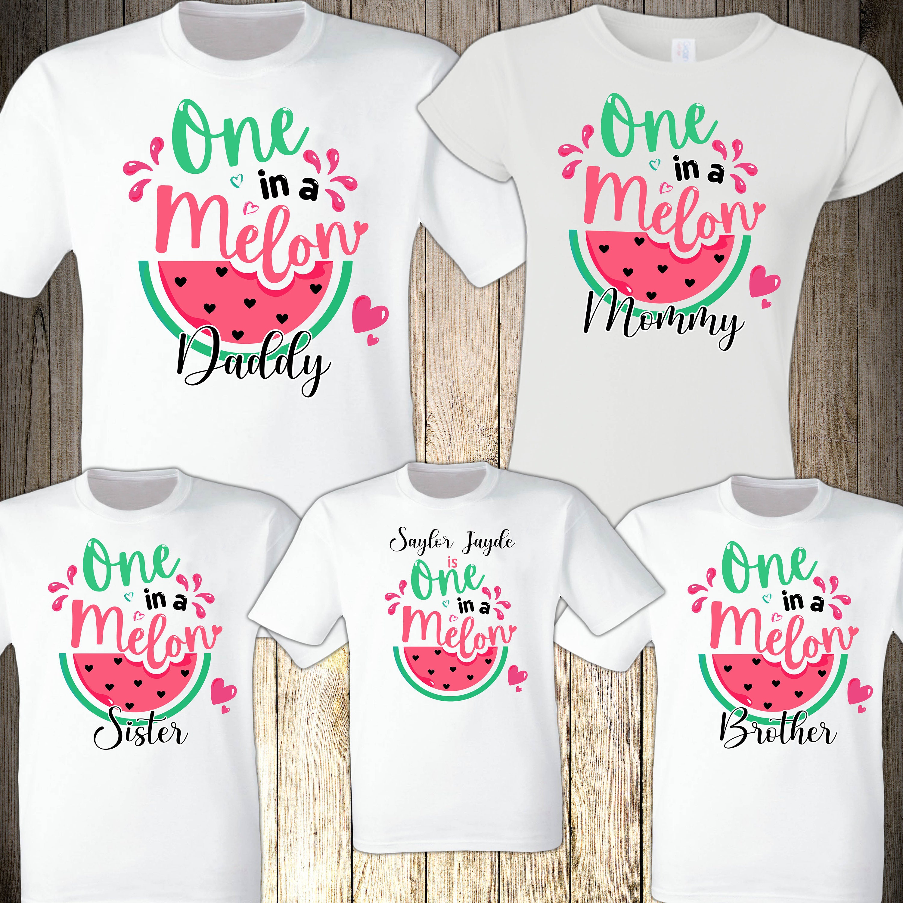 Melon Family Shirts Melon Birthday Girl Party One in a Melon Dad Mom ...