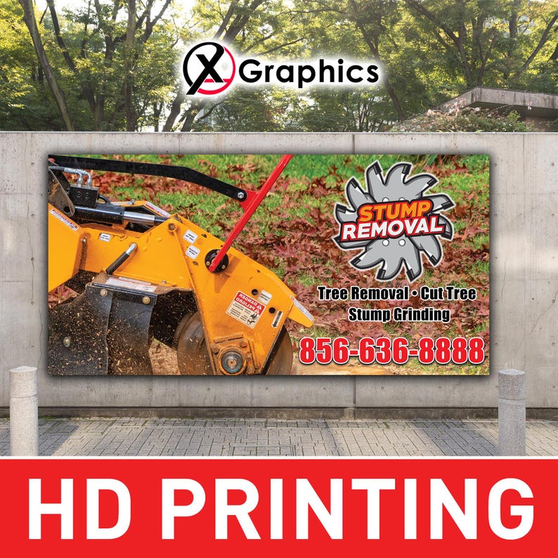 Stump Grinding 13 Oz Heavy Duty Vinyl Banner Sign With Metal Grommets ...