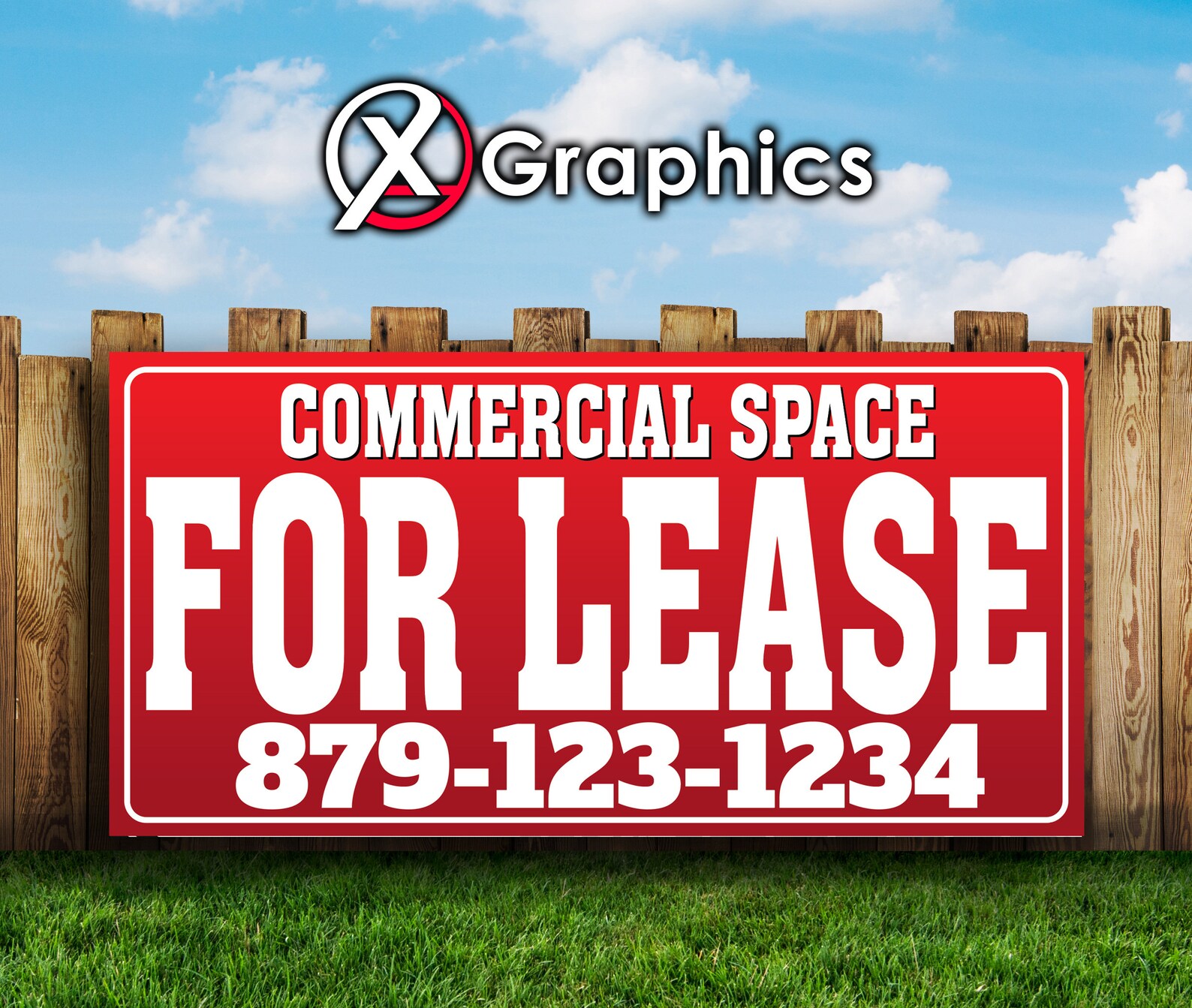 For Lease Sign for Lease Banner 13 Oz Heavy Duty Sign With Metal ...