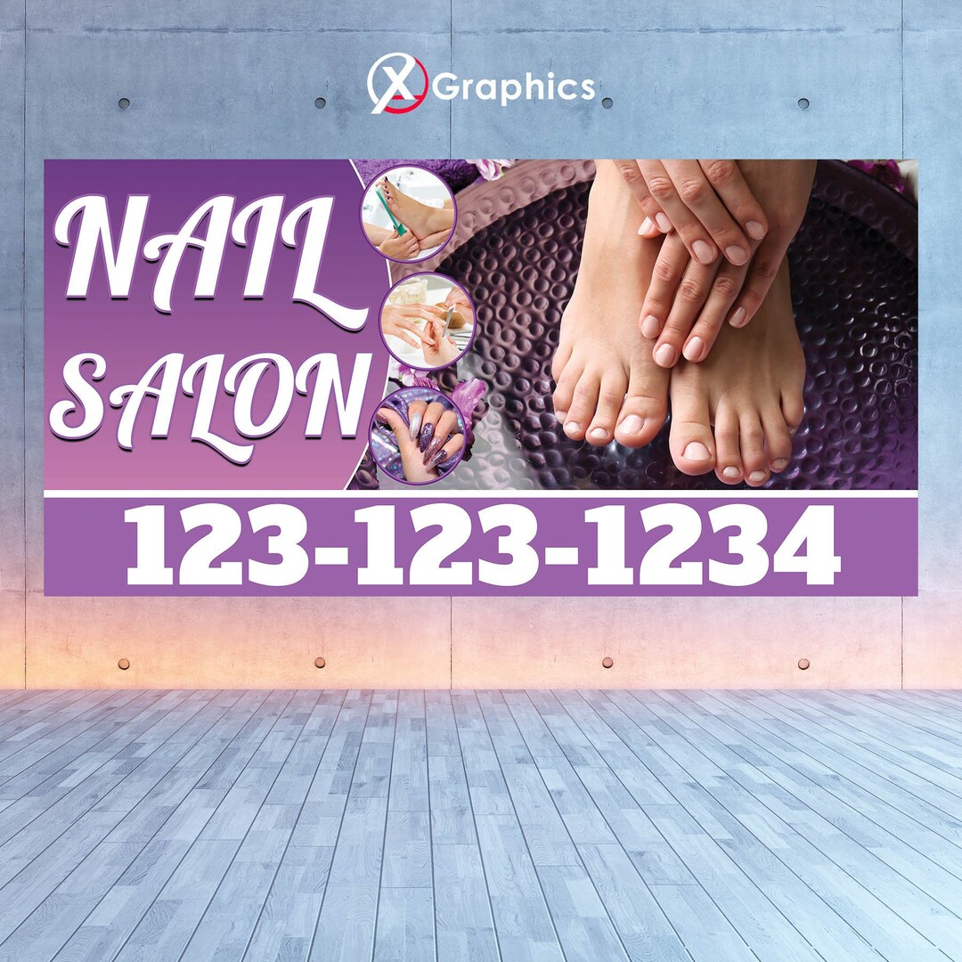 Nail Salon Banner Sign 13 Oz Heavy Duty Vinyl Nail Salon Now Open Metal ...