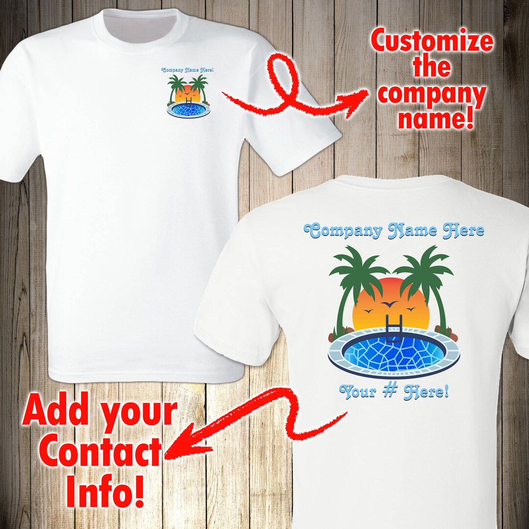 Customized Pool Business Logo Shirt, Pools Company Logo Shirt, Cleaning ...