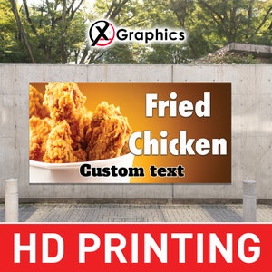 Fried Chicken 13 Oz Heavy Duty Vinyl Banner Sign With Metal Grommets ...