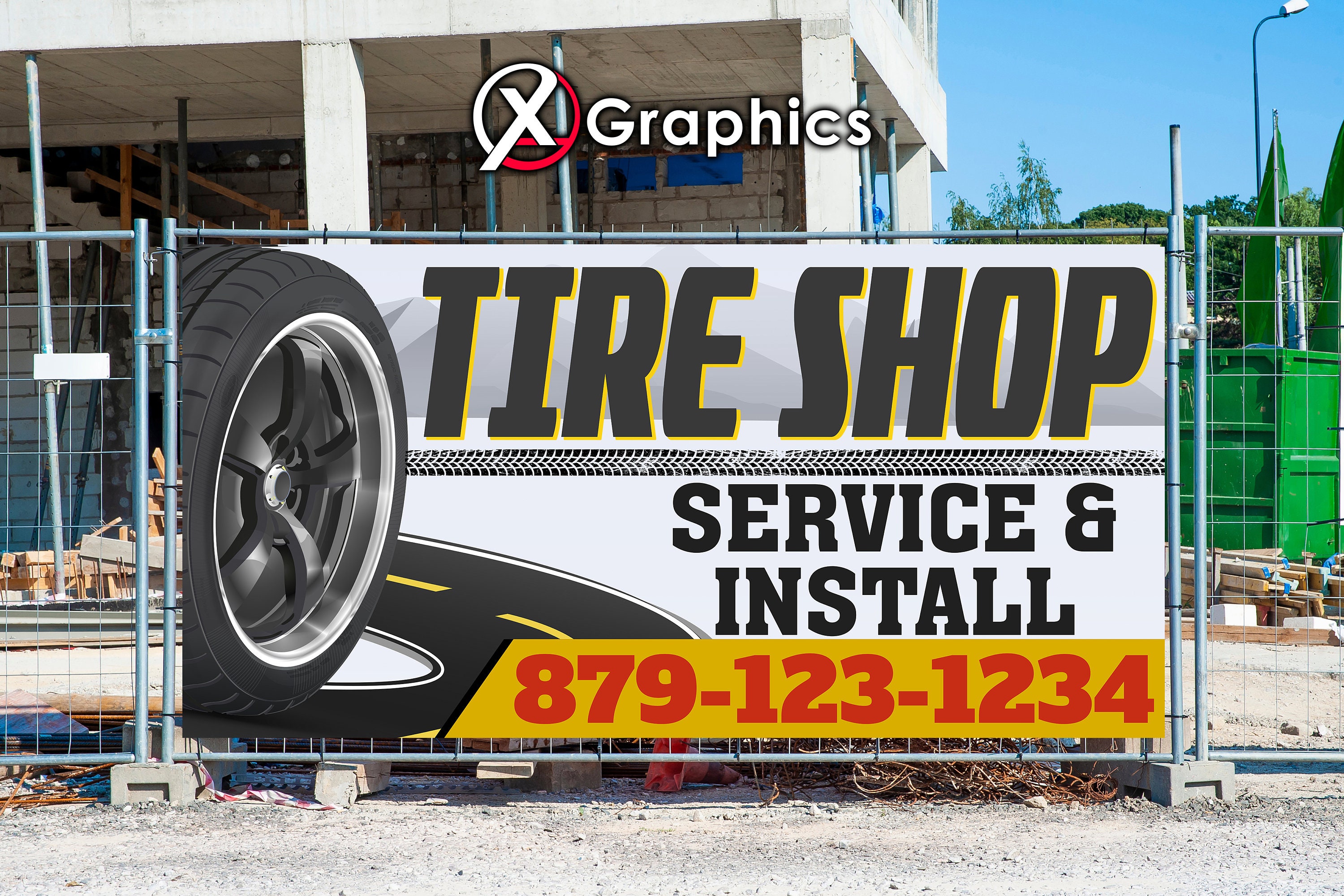 Tire Sale Tire Shop 13 Oz Heavy Duty Vinyl Banner Sign Metal Grommets ...