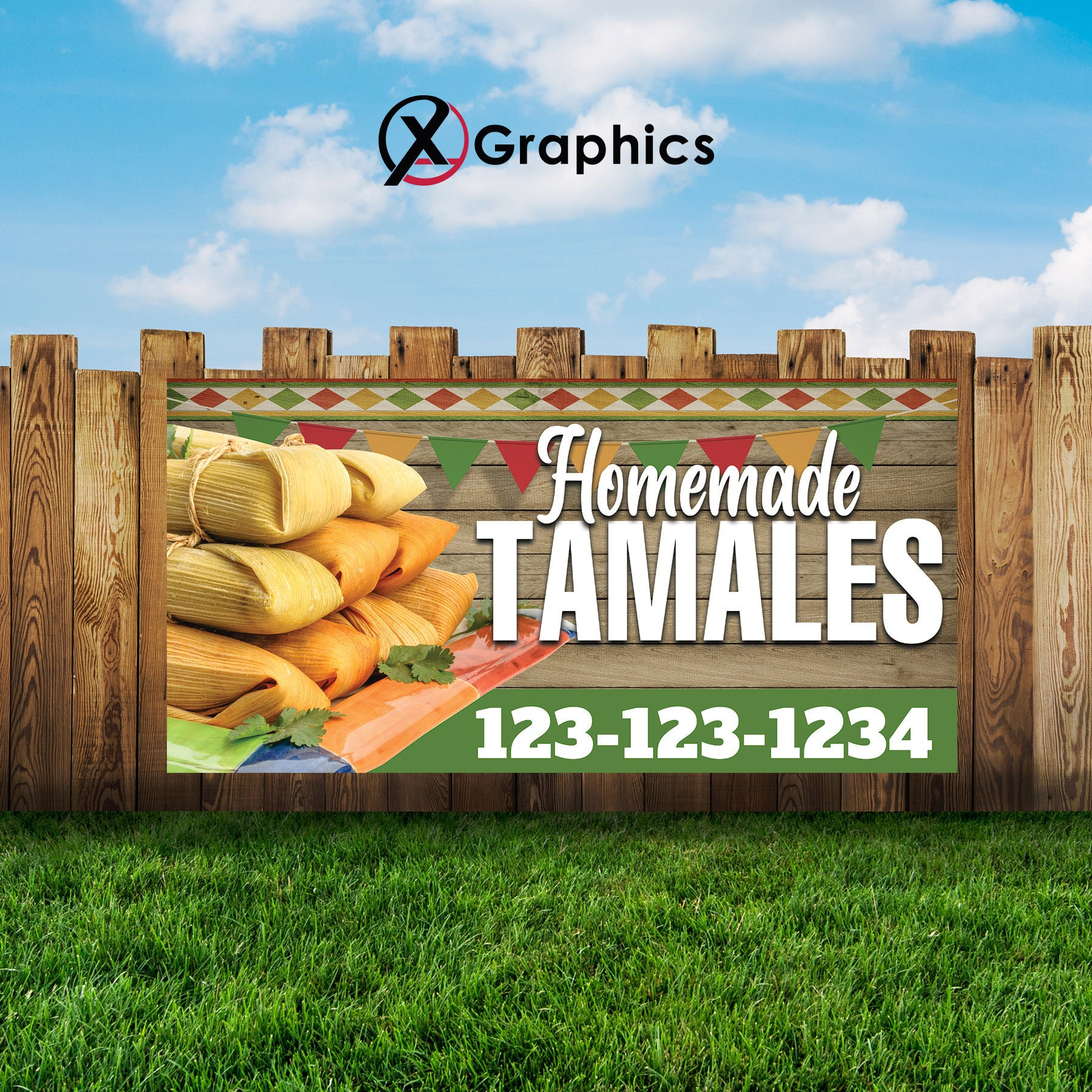 Fresh Tamales 13 Oz Heavy Duty Vinyl Banner Sign With Metal Grommets ...