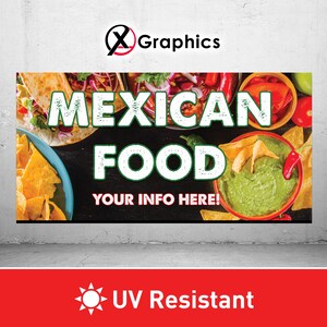 Mexican Food Comida Mexicana 13 Oz Heavy Duty Vinyl Banner Sign With ...