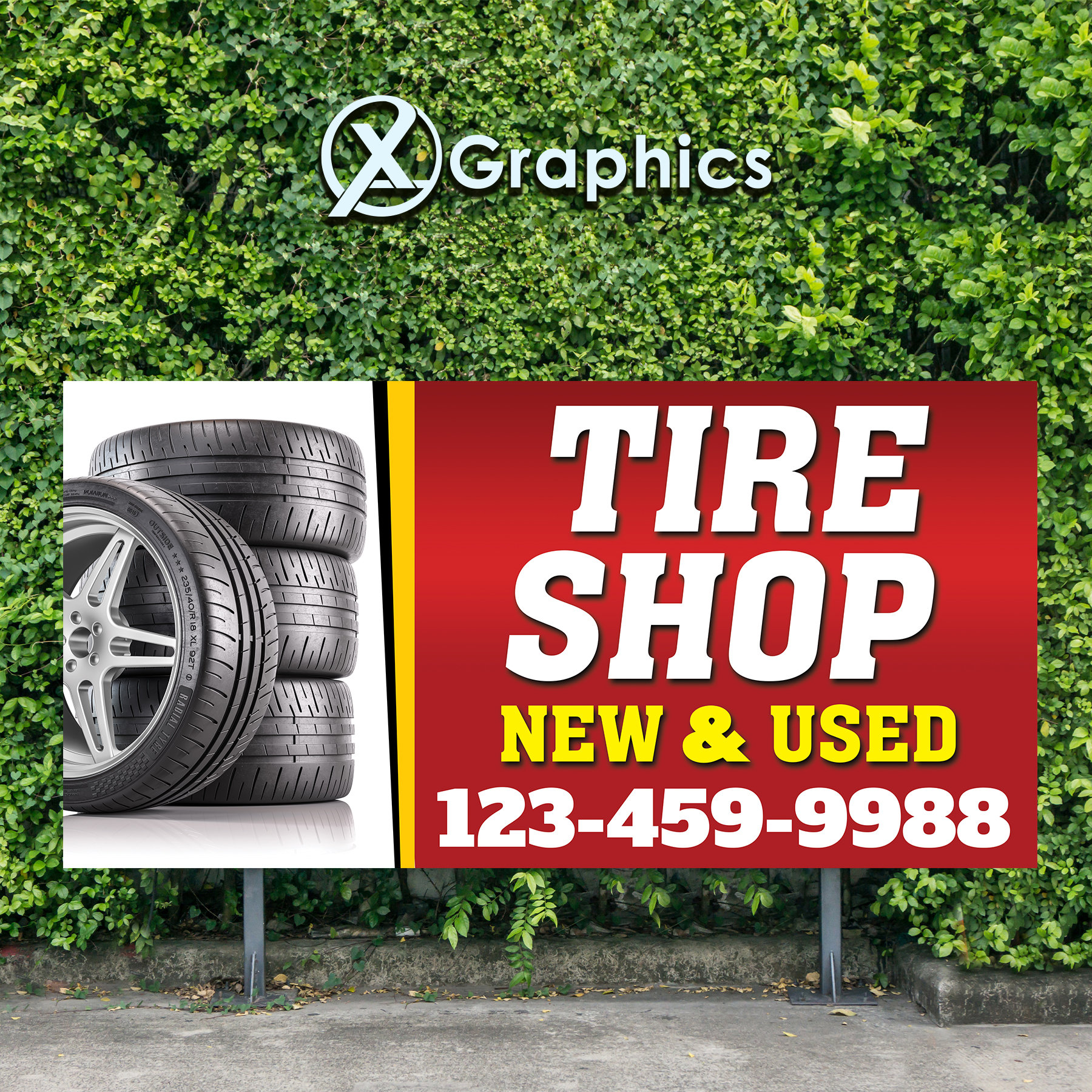 Tire Sale Tire Shop Service 13 Oz Heavy Duty Viny Banner Sign Metal ...