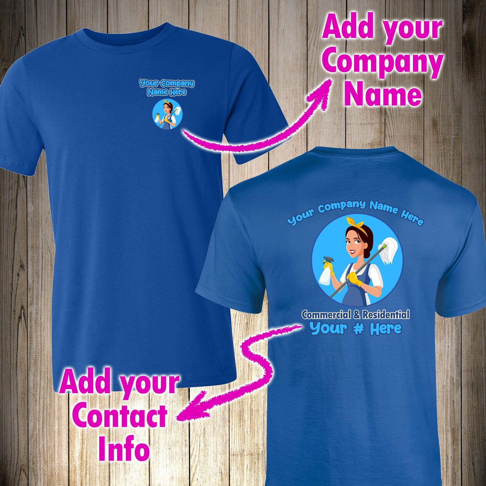 Customized Cleaning Business Logo Shirt, Customized Cleaning Company ...