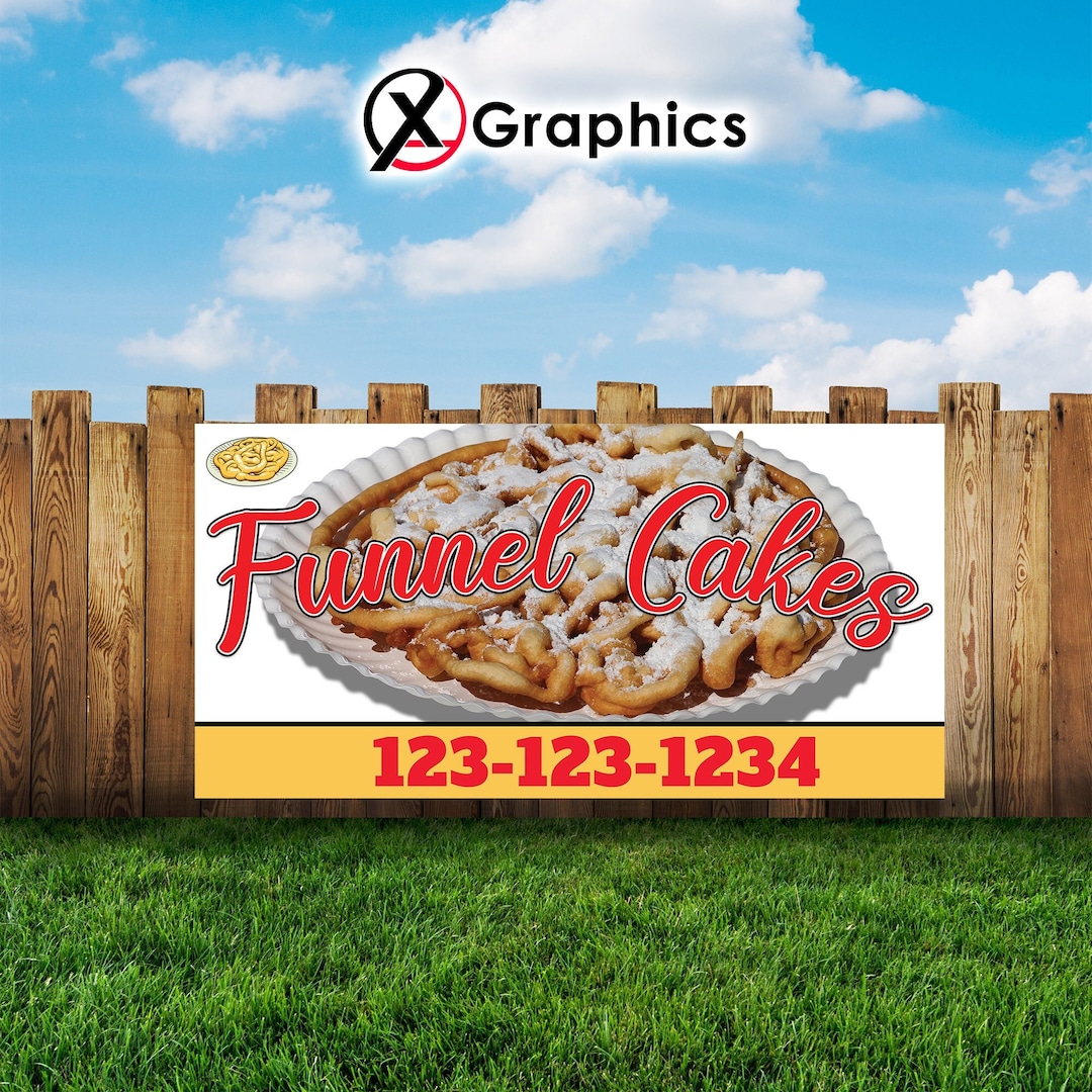 Funnel Cakes 13 Oz Heavy Duty Vinyl Banner Sign With Metal Grommets ...