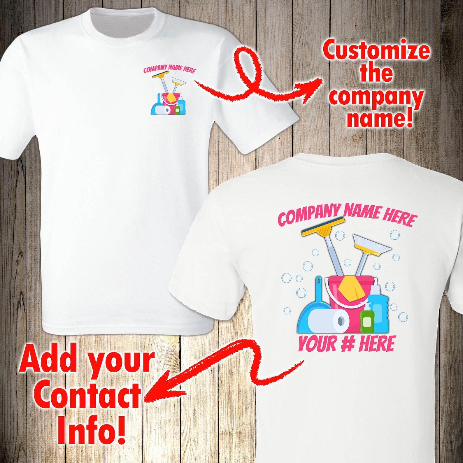 Customized Cleaning Business Logo Shirt, Customized Cleaning Company ...